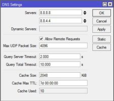 MikroTik DNS Client and Caching DNS Server Configuration - System Zone