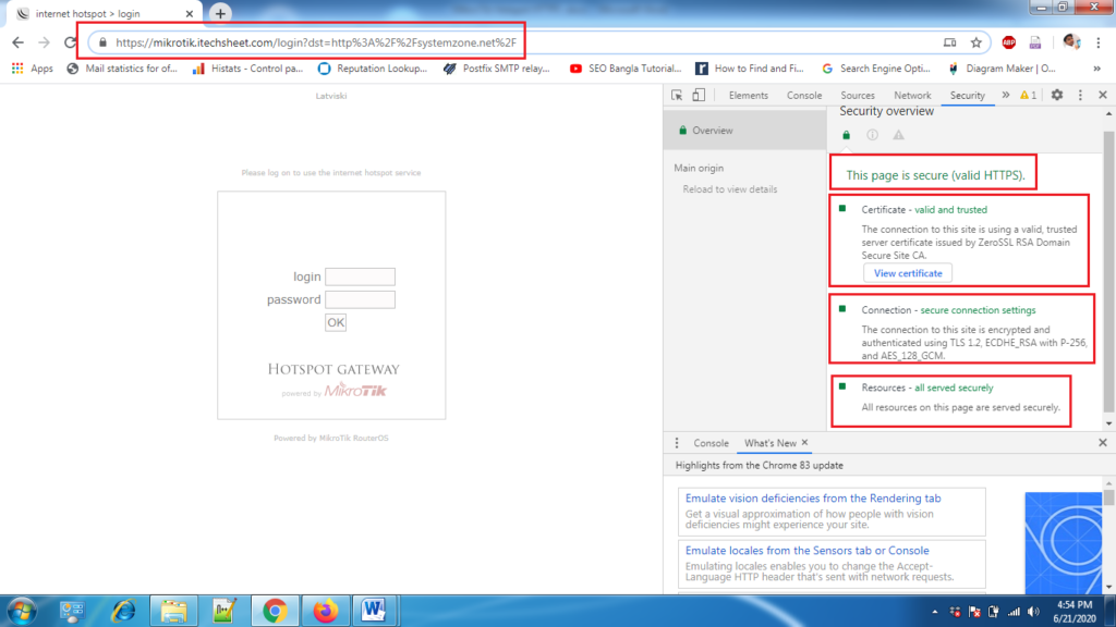 MikroTik Hotspot HTTPS Redirect with Free SSL Certificate - System Zone